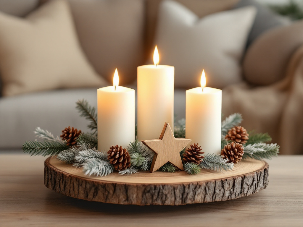 Wunderschne Adventskranz Holz Lnglich Selber Machen Bilder
