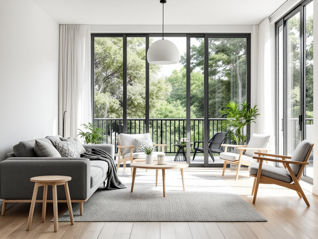 Große Fenster im Wohnzimmer dekorieren » Kreative Ideen