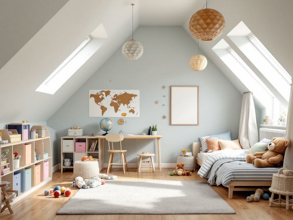 Stilvolle Kinderzimmer Dachschrage Pinterest Bild