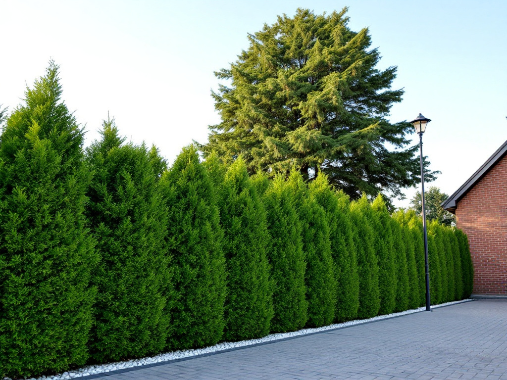 Wunderschöne Thuja Hecke Verboten Ebenbild
